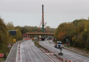 Pictures from M4 Badminton Road bridge as giant beams are lifted in ...